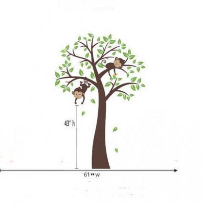 Monkey Wall Decals Nursery - Monkeys - Nursery Wall Decal - Tree Wall ...