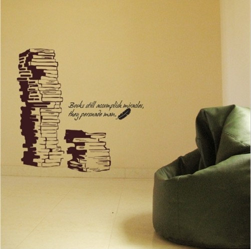 Book Books Words Vinyl Wall Decal Sticker Study Room Library Art Home ...
