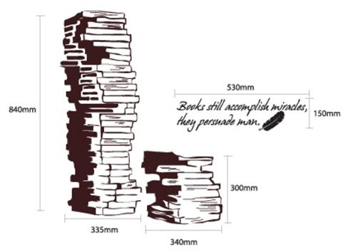 Book Books Words Vinyl Wall Decal Sticker Study Room Library Art Home ...